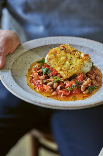Seared Saffron Monkfish with Black-Eyed Beans – Gluten Free Foodie