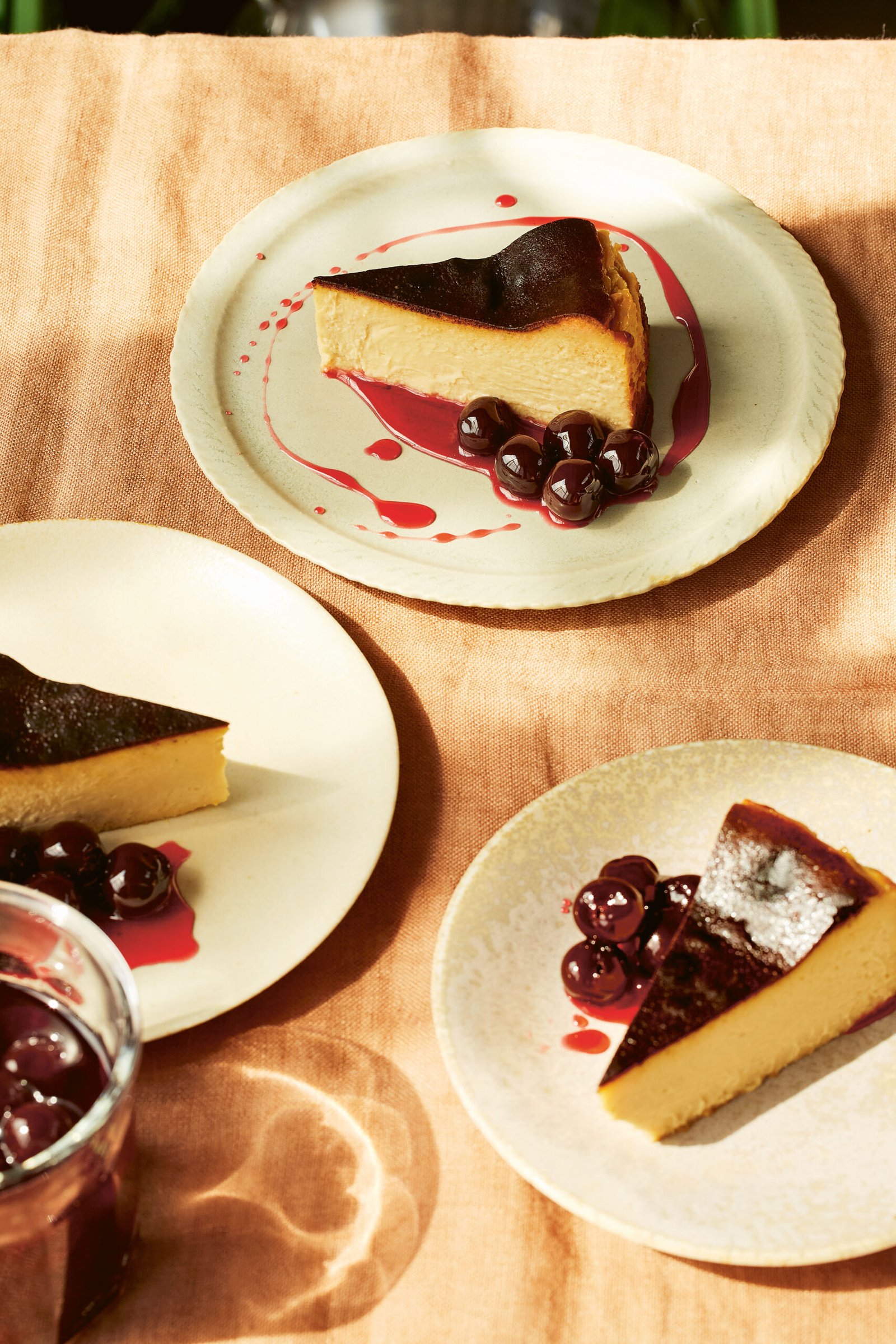 Roasted White Chocolate Basque Cheesecake With Drunken Cherries ...